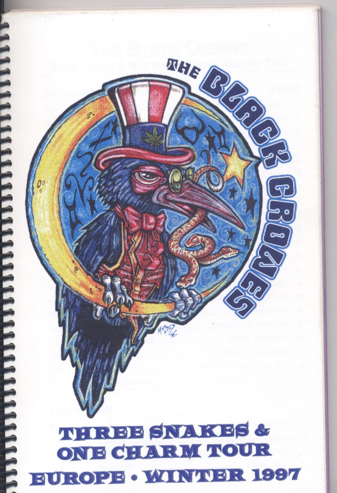 The Black Crowes Tour Itinerary Book 1997 Europe - Etsy