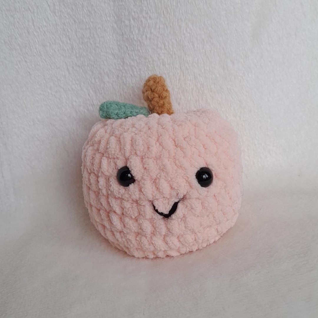 Plushie Crochet Amigurumi Peach Hadmade Emotional Support Fidget Toy ...
