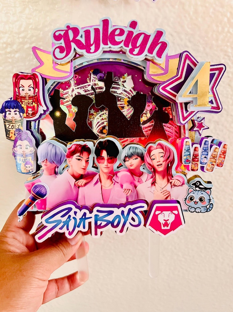 KPOP Demon Hunters Cake Topper, Saja Boys Birthday Party Decoration - Etsy