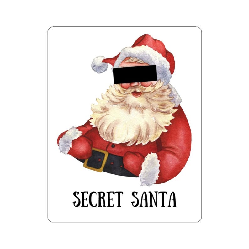 Secret Santa Kiss-cut Stickers Festive Holiday Decor, Gift Tags, Fun ...