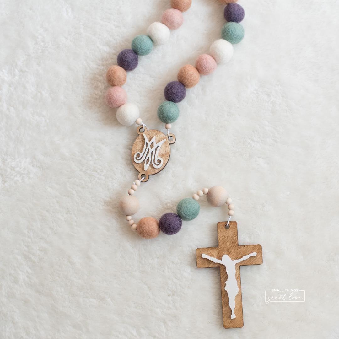 VERONICA Wall Rosary - Wall Rosary - Felt Ball Rosary - Catholic Gift ...