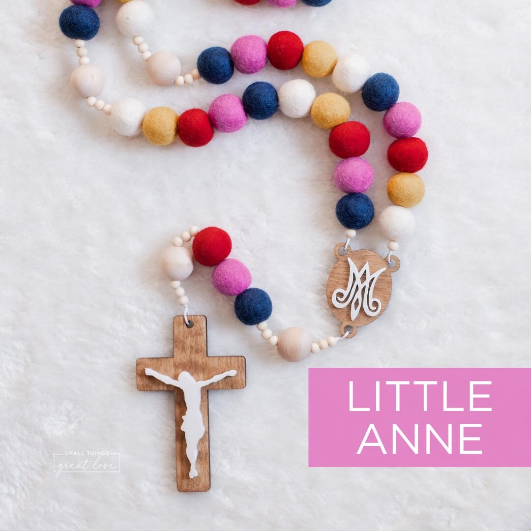 LITTLE ANNE Wall Rosary - Wall Rosary - Felt Ball Rosary - Catholic ...