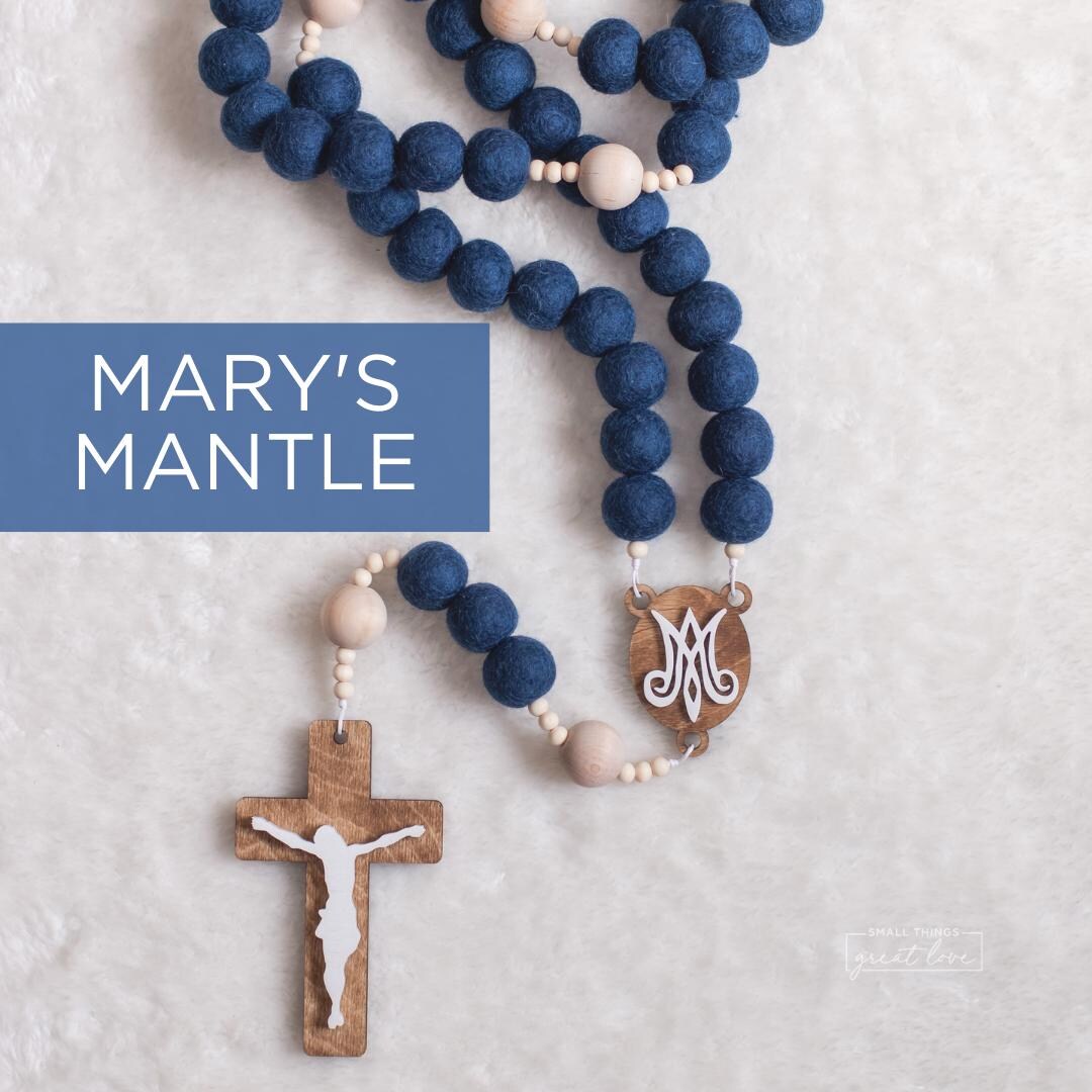 MARY'S MANTLE Wall Rosary - Wall Rosary - Felt Ball Rosary - Catholic ...
