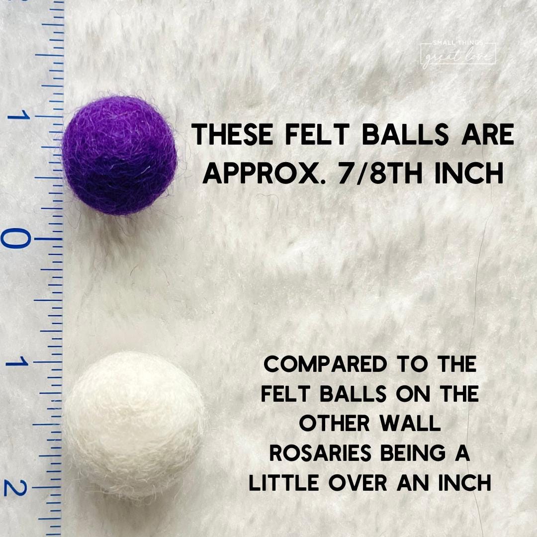 MINI PURE GOLD Wall Rosary - Felt Ball Rosary - Catholic Gift - Rosary ...