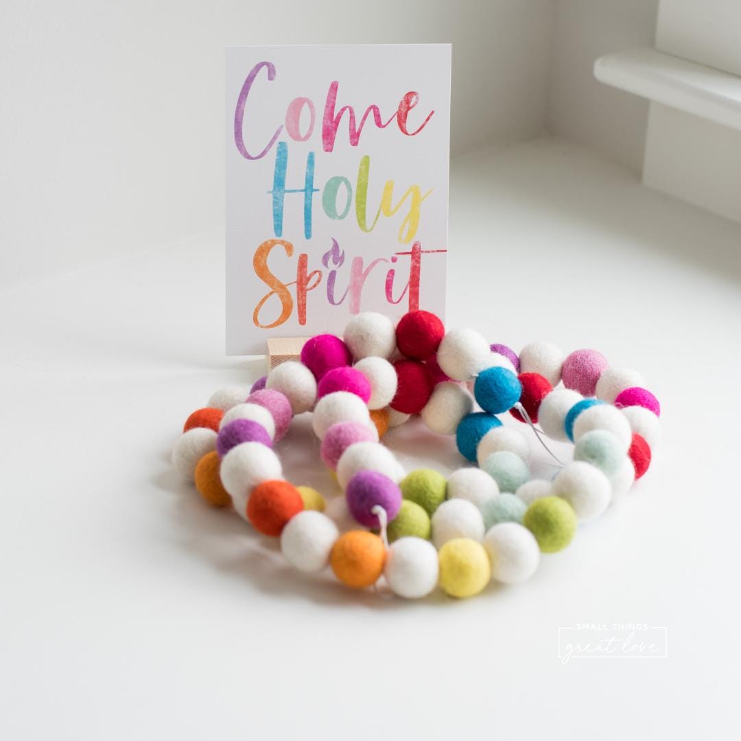 PENTECOST GARLAND - Rainbow Garland - Holy Spirit Garland - Felt Ball ...