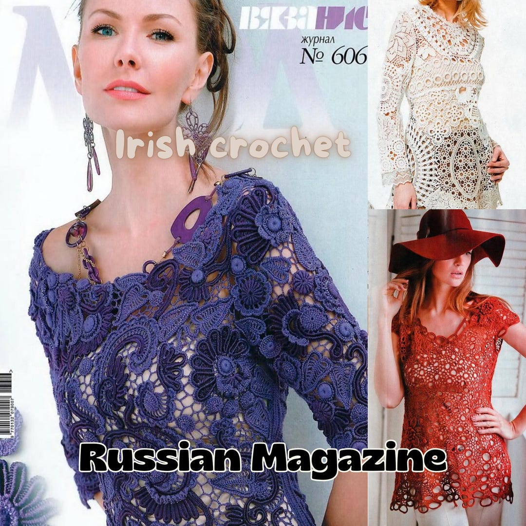 Russian Magazine of Irish Crochet Magazine Mod 606 Irish Crochet ...
