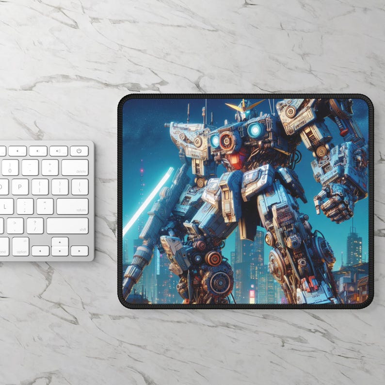 Gaming Mouse Pad Gundam Style Mech Design, Anime Gaming Mat, Robot Desk ...
