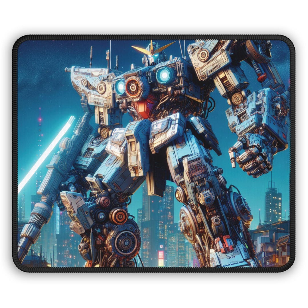 Gaming Mouse Pad Gundam Style Mech Design, Anime Gaming Mat, Robot Desk ...