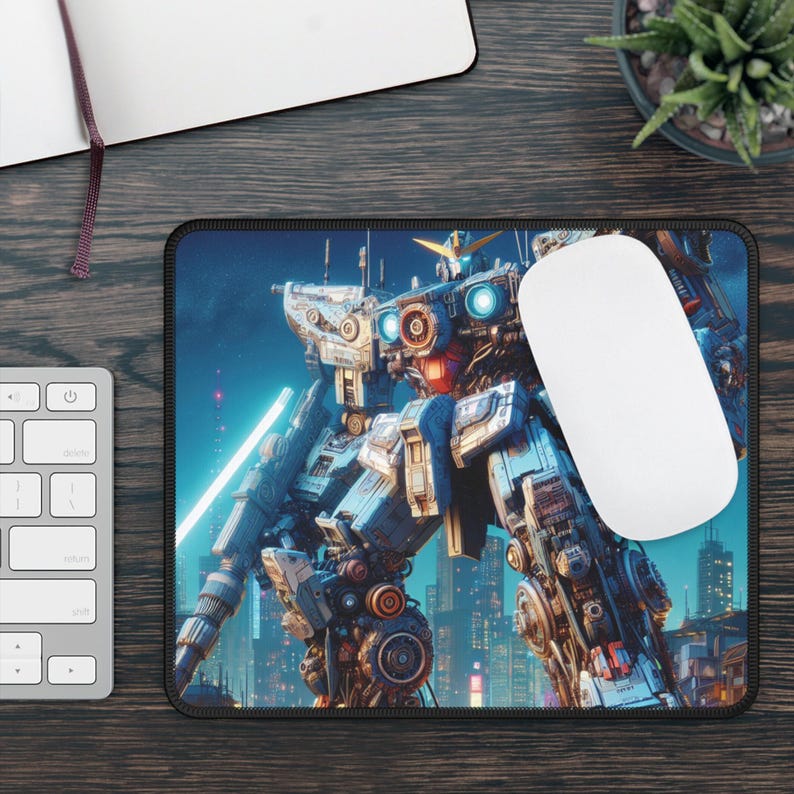 Gaming Mouse Pad Gundam Style Mech Design, Anime Gaming Mat, Robot Desk ...