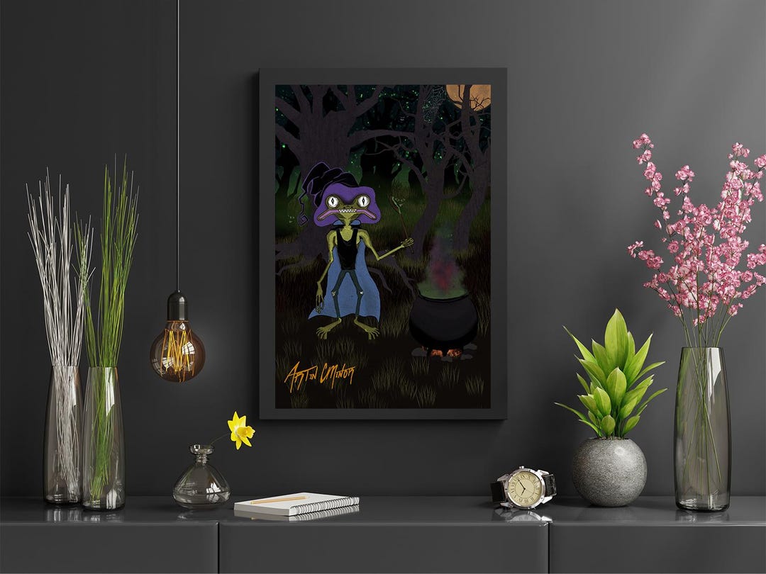 Frobert the Witch - 9"x12" Art Print | Surreal Colorful Frog ...