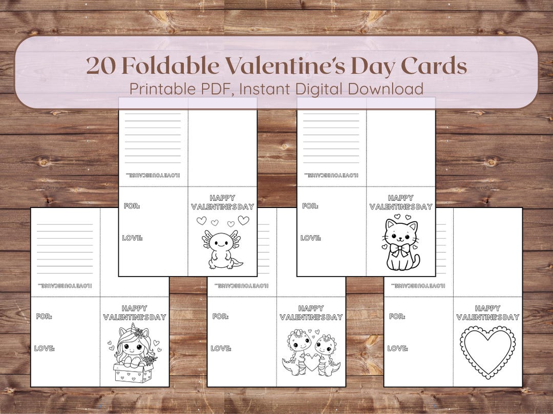 Valentine’s Day Cards for Kids Printable | Foldable Classroom ...