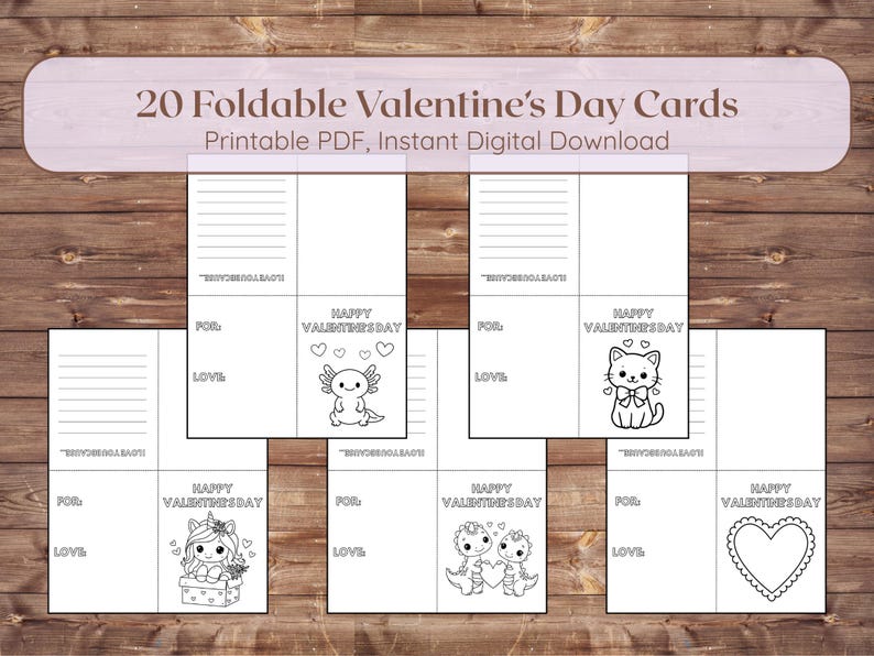 Valentine’s Day Cards for Kids Printable | Foldable Classroom ...