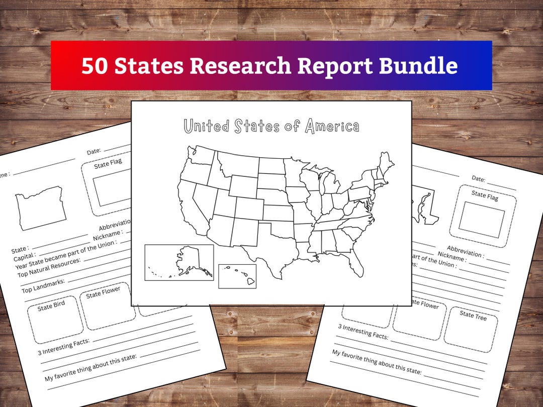 US States Coloring Pages Bundle | United States Worksheets Printable ...