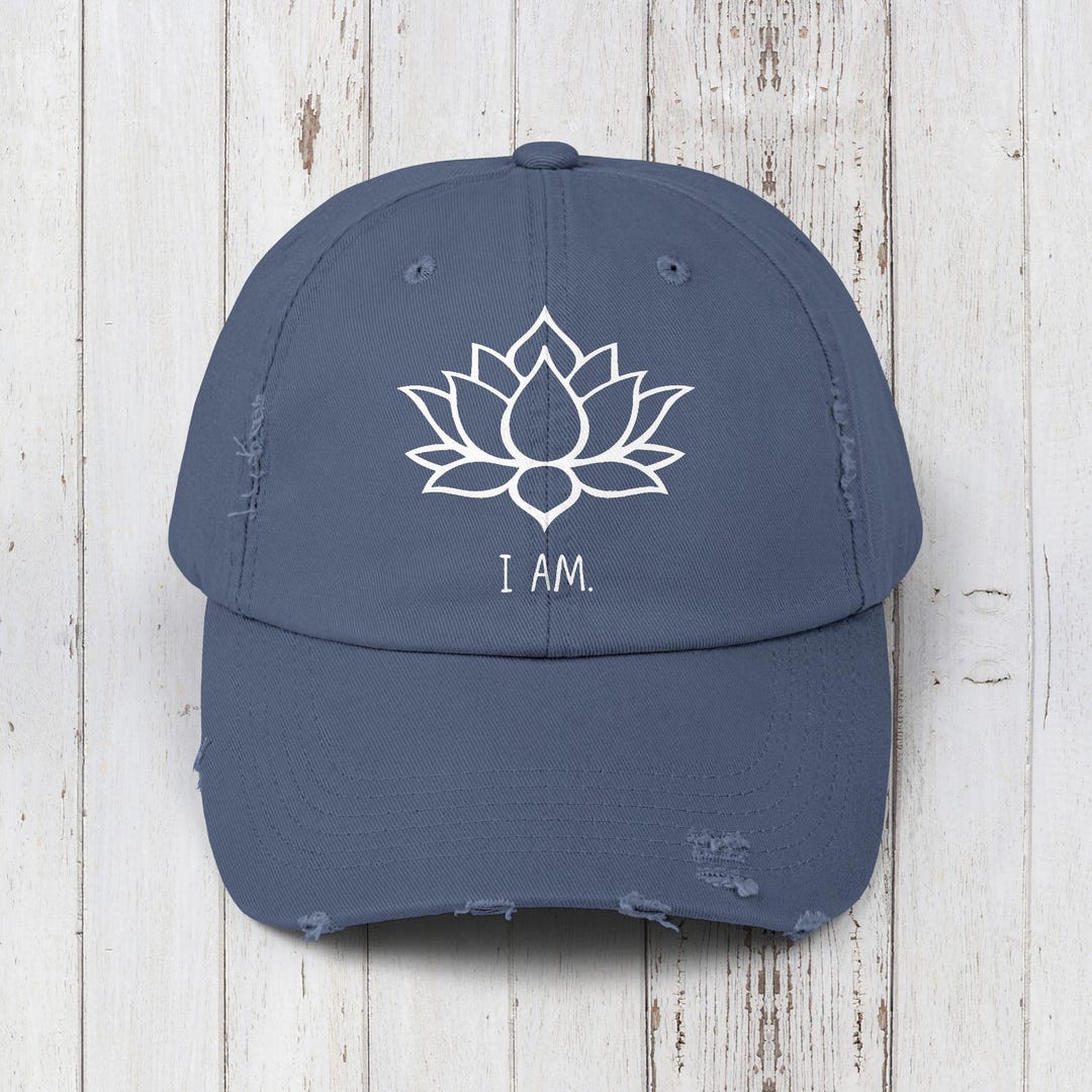 Distressed Cap, Lotus Hat, Meditation Spiritual Yogi Religious Hat ...