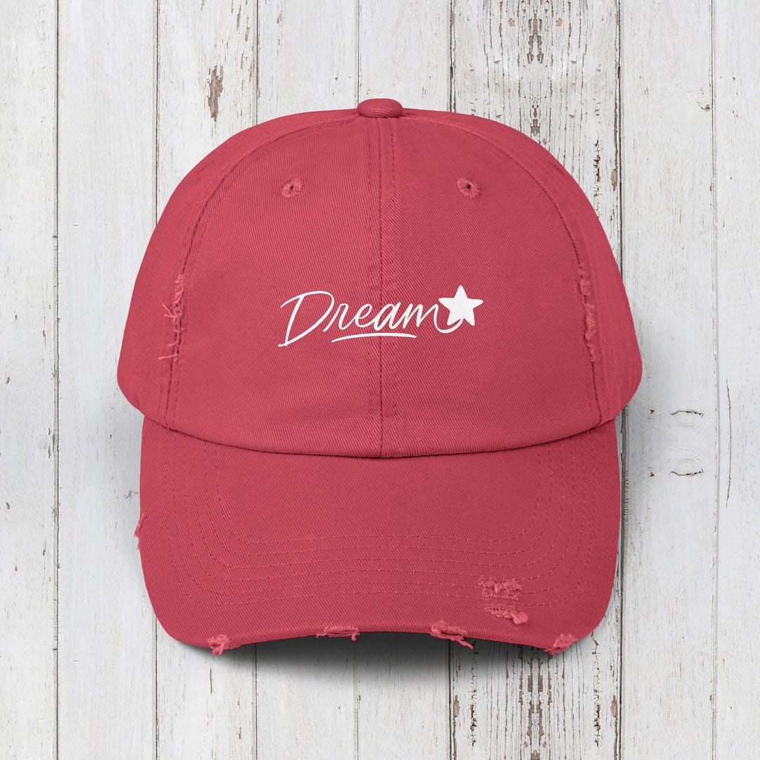 Distressed Cap, Dream Star Hat for Dreamers Unisex Baseball Cap, Casual ...