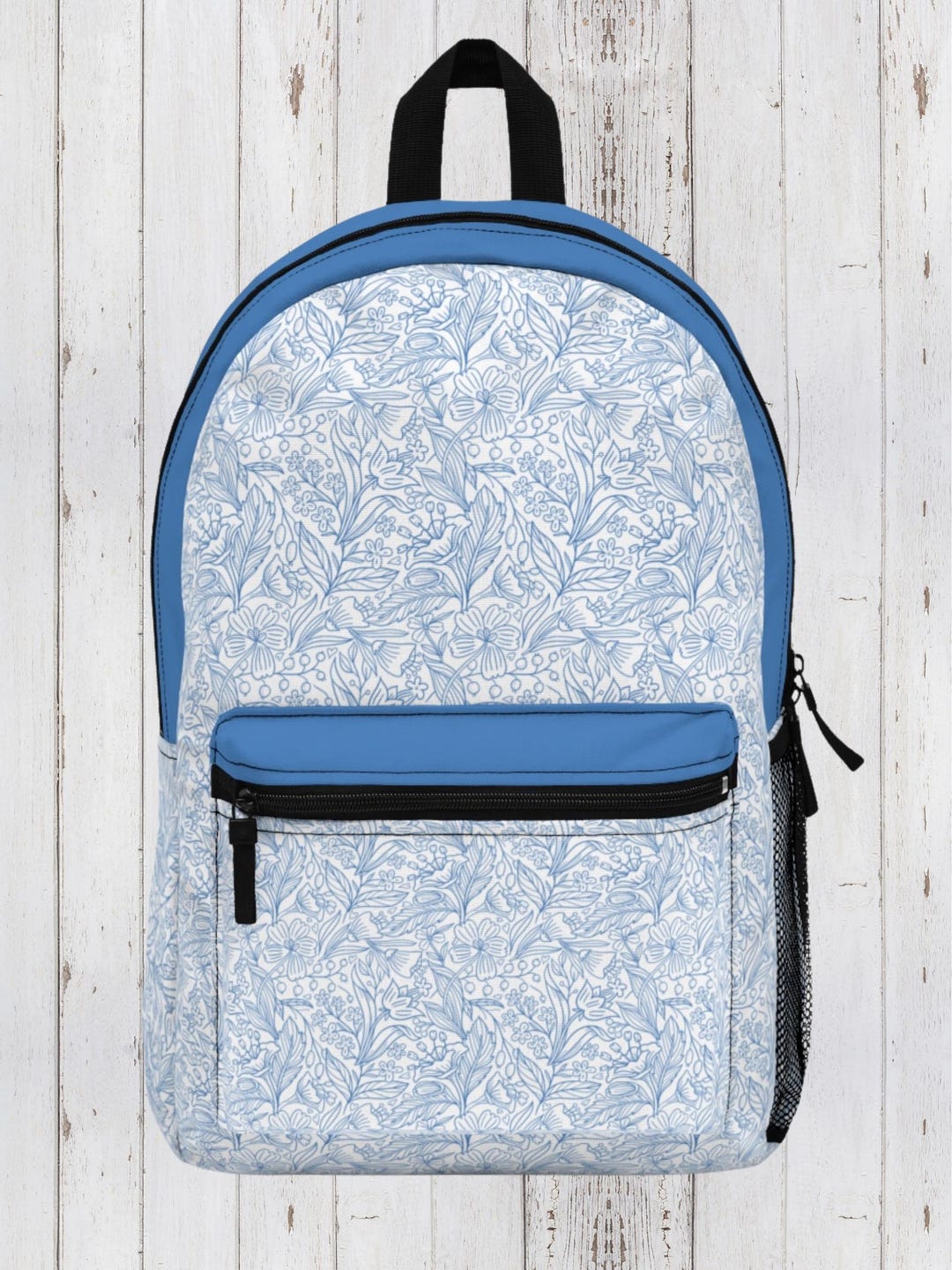 Blue Floral Backpack, Travel Bag, Daypack for Nature Lovers, Gift for ...