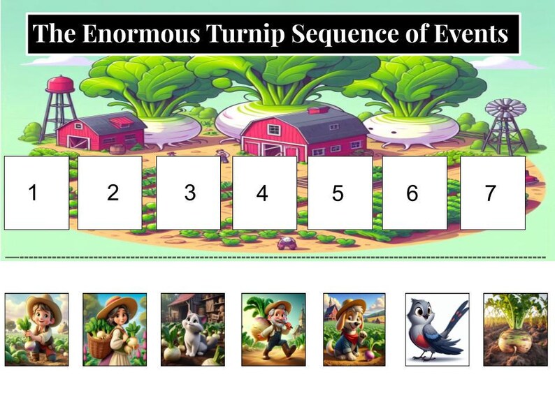 The Enormous Turnip by Katie Daynes-sequence of Events Activity - Etsy