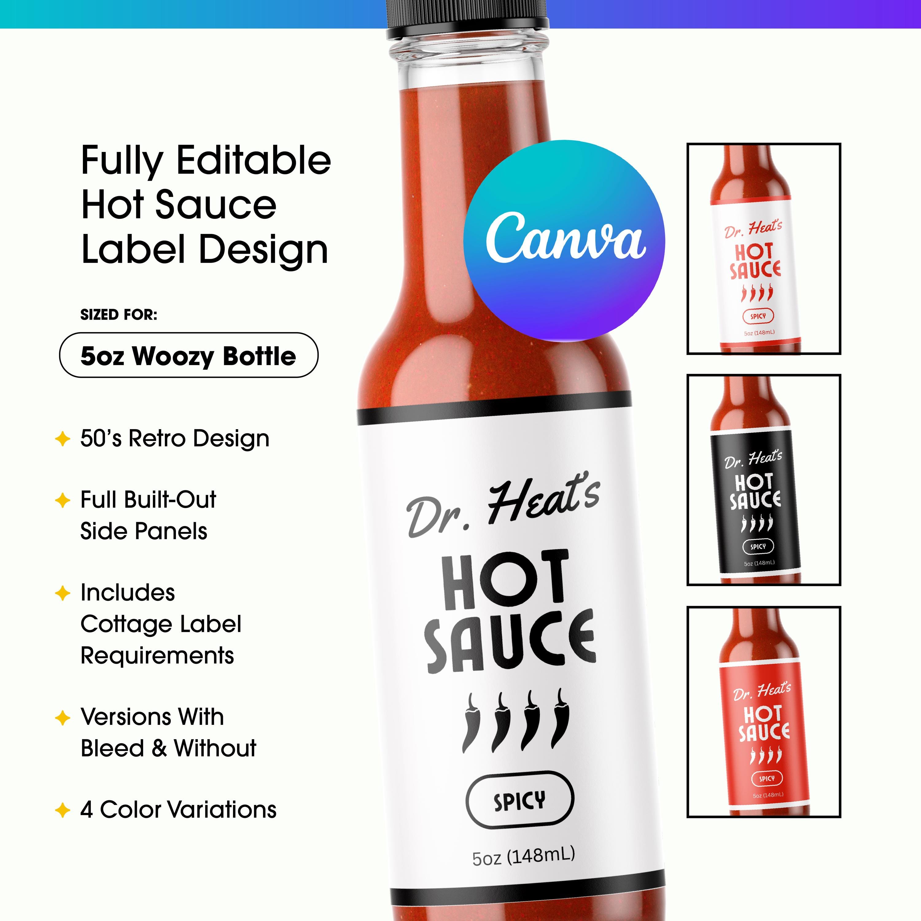 Editable Hot Sauce Label Template, Printable Hot Sauce Label, Custom ...