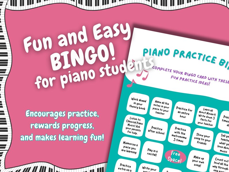 Piano Practice Bingo - Etsy