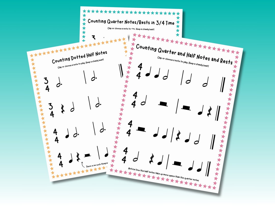 Beginner Music Student Rhythm Worksheets - Etsy