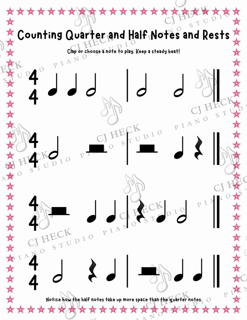 Beginner Music Student Rhythm Worksheets - Etsy