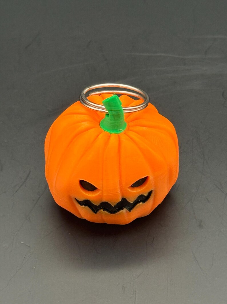 3d-printed Pumpkin Jack-o-lantern Keychain, Halloween Decor ...