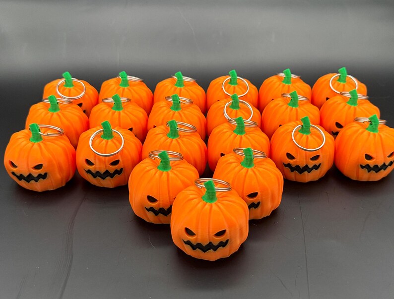 3d-printed Pumpkin Jack-o-lantern Keychain, Halloween Decor ...