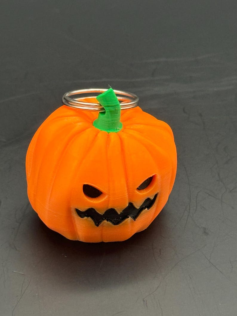 3d-printed Pumpkin Jack-o-lantern Keychain, Halloween Decor ...