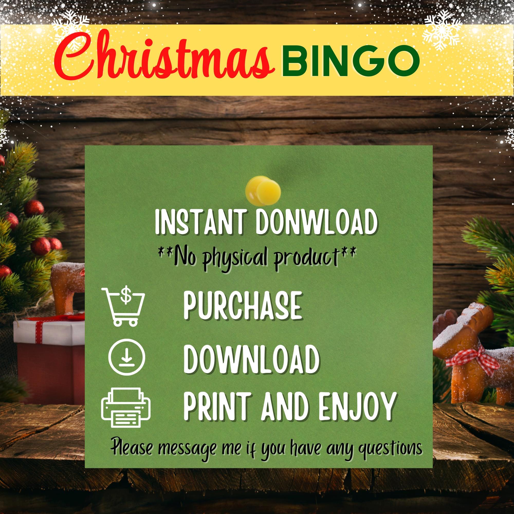 Festive Fun: Printable Christmas Bingo, Holiday Bingo, Printable Bingo ...