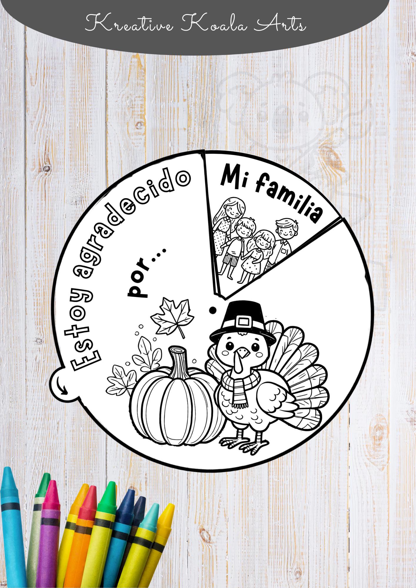 Spanish I Am Thankful For(estoy Agradecedido Por) | Thankful Coloring ...