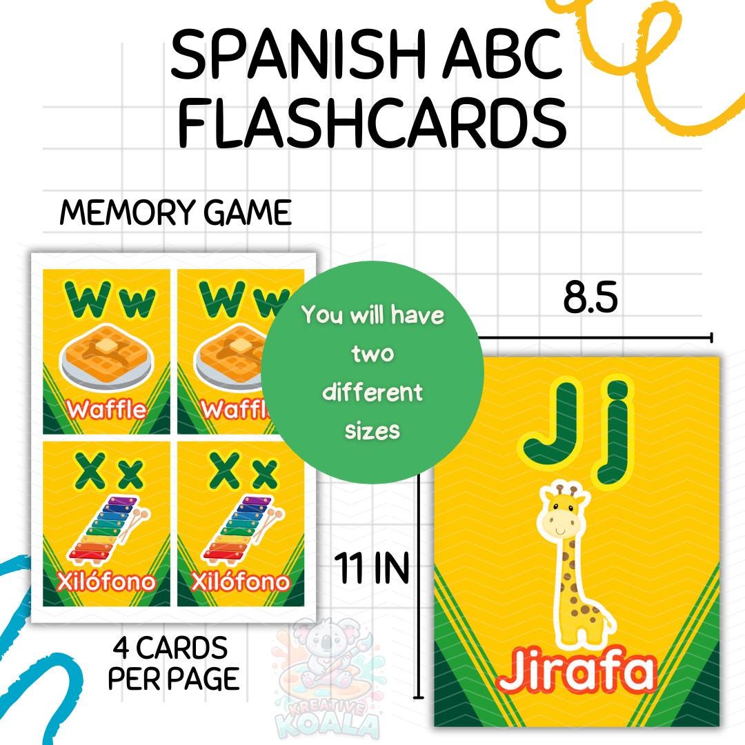 Flashcards Coloridas Del Abecedario + Juego De Memoria | Imprimible ...
