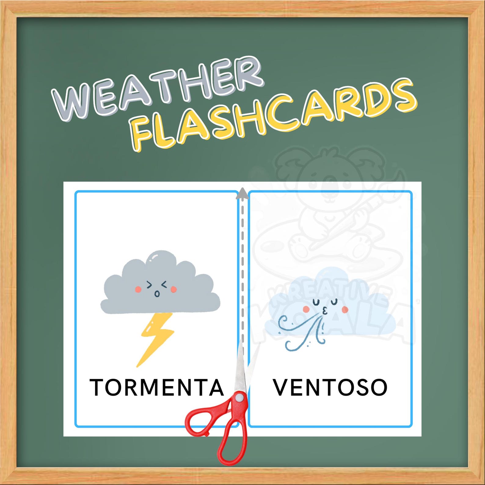 Spanish Weather Flashcards| Tarjetas Del Clima| Learning Weather ...
