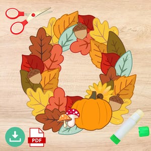 Fall Leaf Wreath Craft for Kids, Build a Fall Wreath,teachers Resources ...