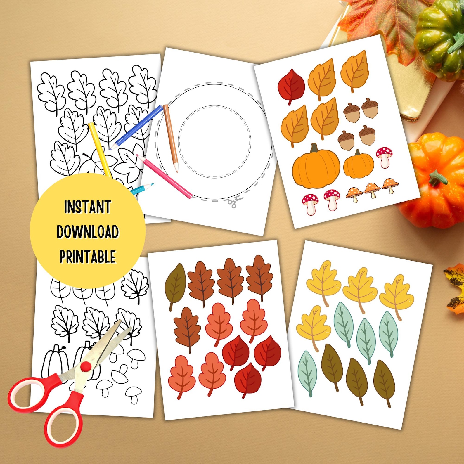 Fall Leaf Wreath Craft for Kids, Build a Fall Wreath,teachers Resources ...