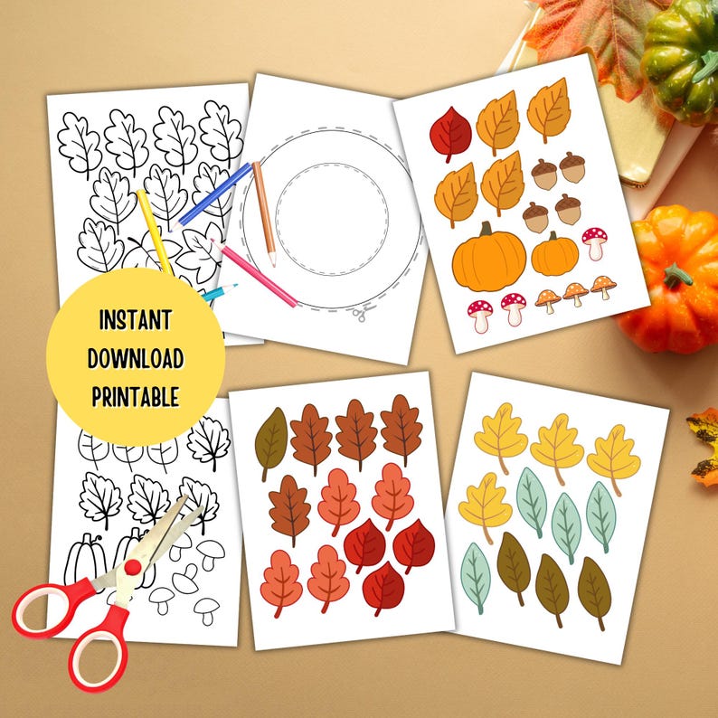 Fall Leaf Wreath Craft for Kids, Build a Fall Wreath,teachers Resources ...