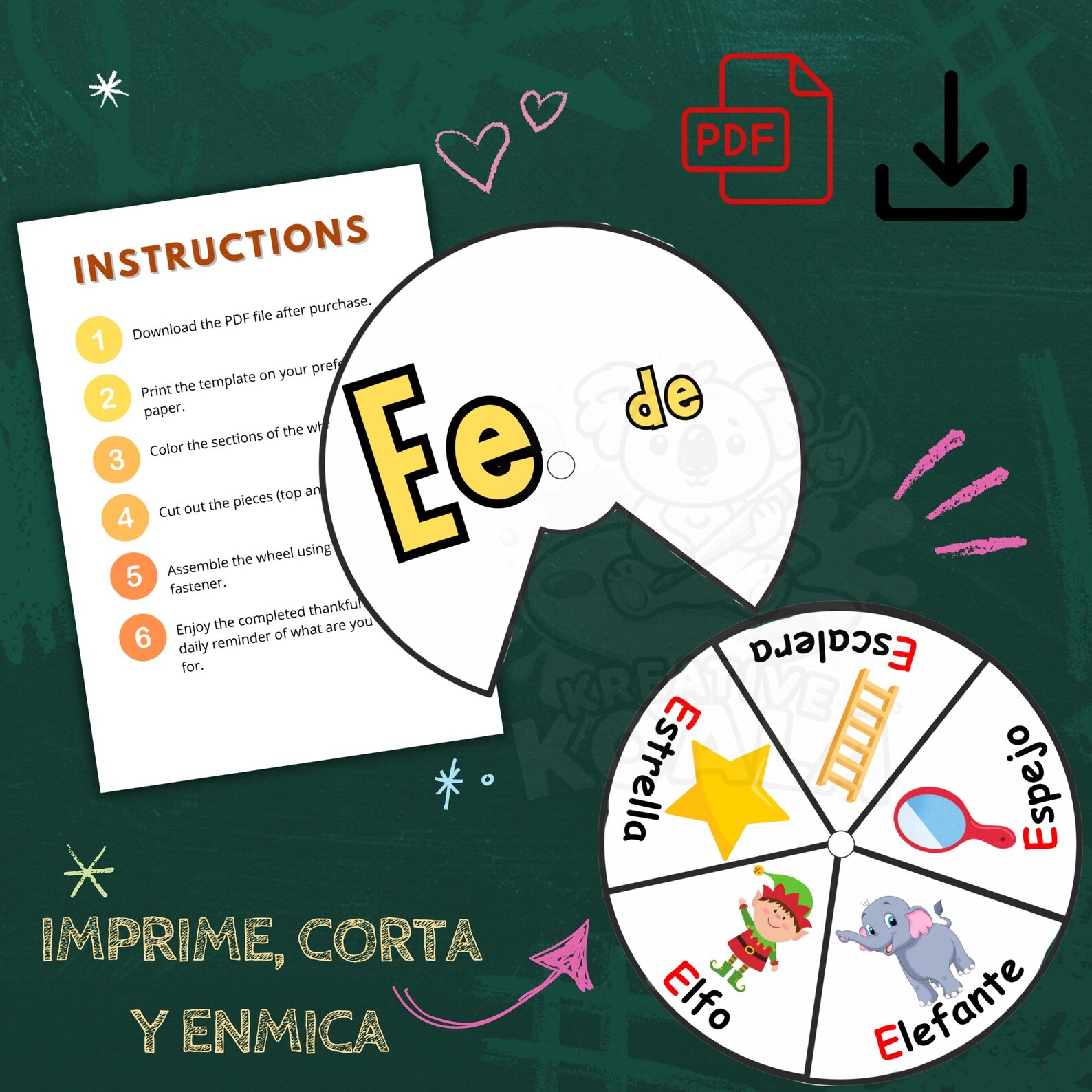 Spanish Vowels Wheels, Spanish Vocabulary for Kids, Coloring Vowels ...