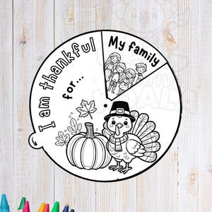 I Am Thankful for | Thankful Coloring Wheel |thanksgiving Activity for ...