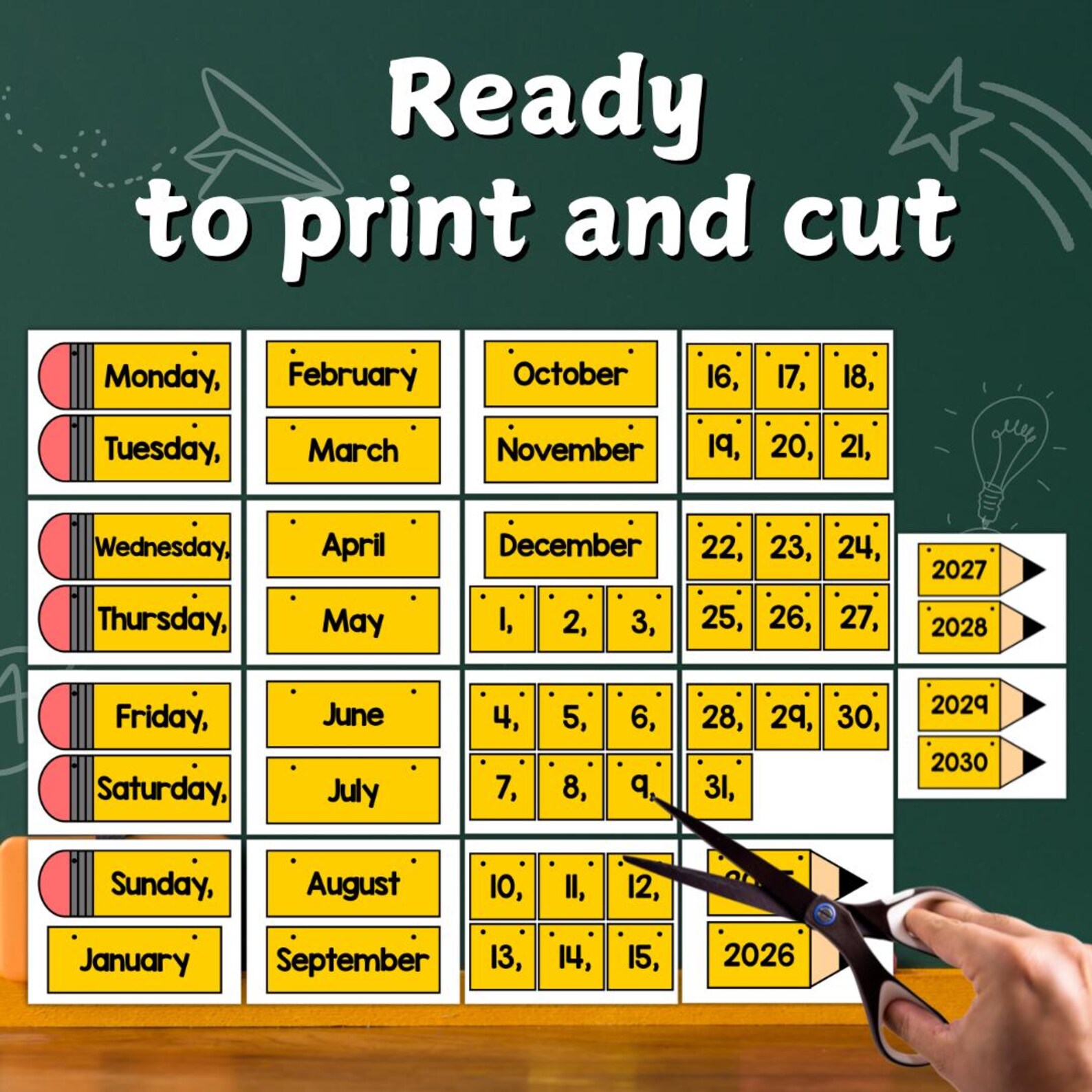 Flip the Pencil – Pencil Flip Calendar Printable | Classroom Decor ...