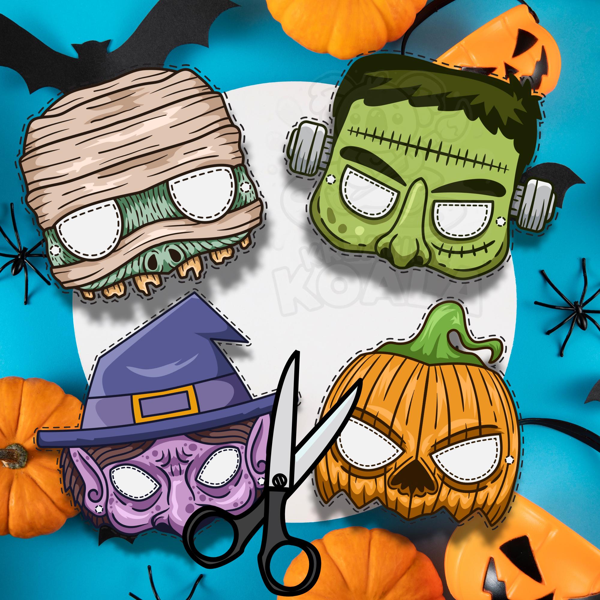 Printable Halloween Masks, Paper Costume, Instant Download, Spooky ...