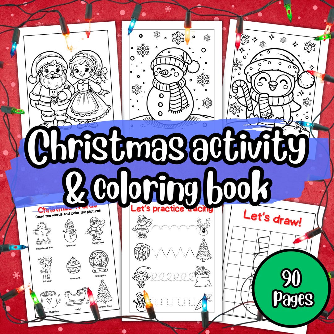 Festive Christmas Fun Pack: 90 Printable Pages for Activities and ...
