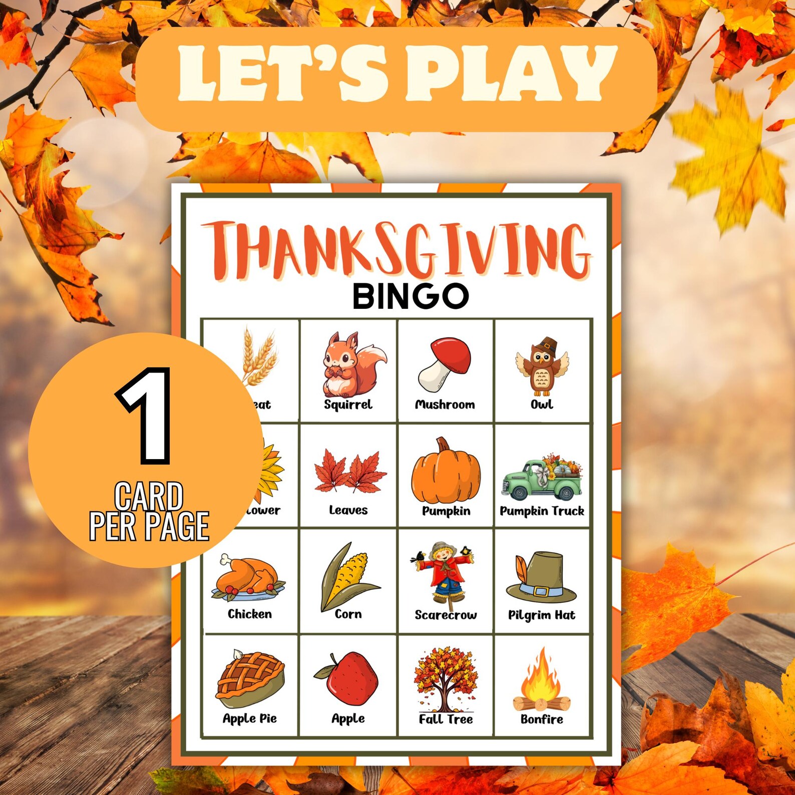 Fall Thanksgiving Bingo, 25 Bingo Cards Printable Game, Thanksgiving ...