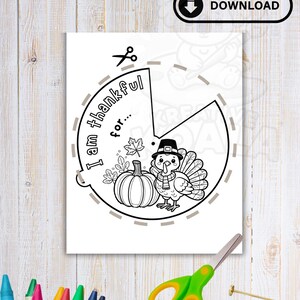 I Am Thankful for | Thankful Coloring Wheel |thanksgiving Activity for ...