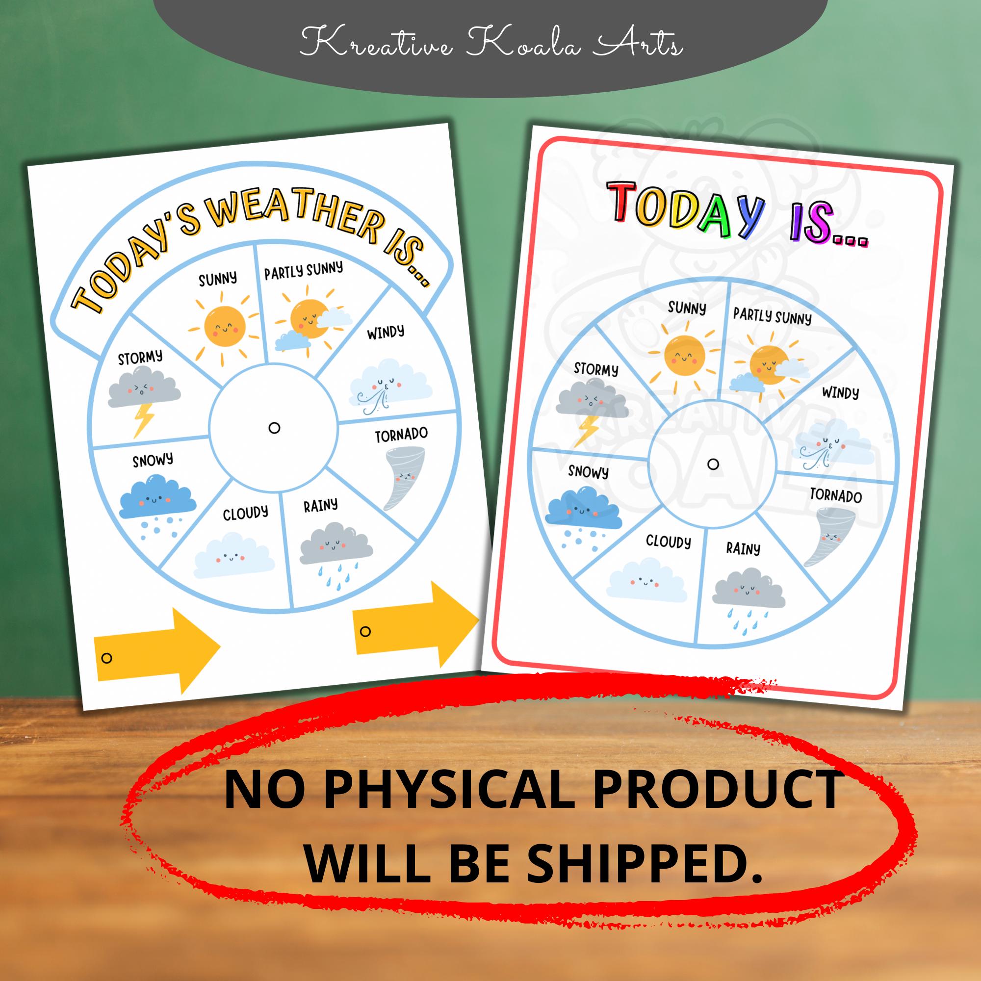 Todays Weather Is... Weather Wheel Printable | Weather Learning Poster ...