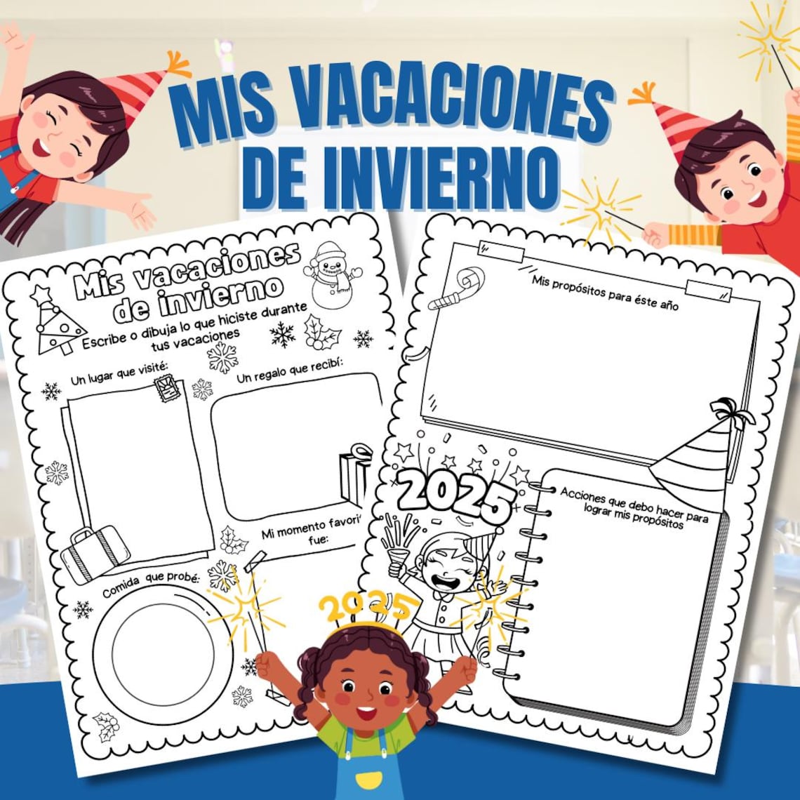 Spanish Activity: Mis Vacaciones De Invierno, After Christmas, New Year ...