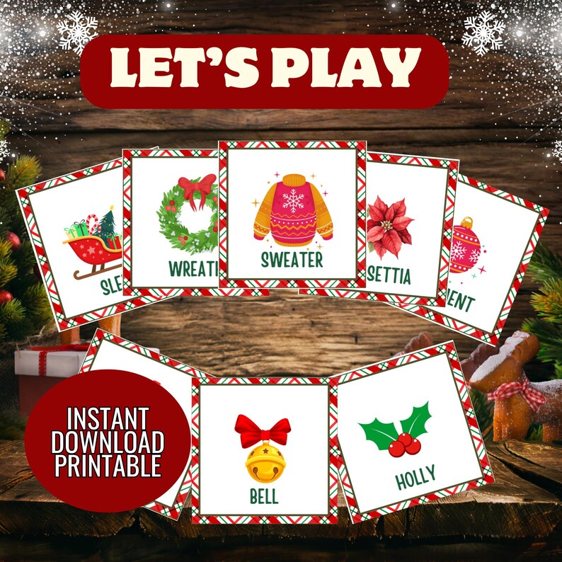 Festive Fun: Printable Christmas Bingo, Holiday Bingo, Printable Bingo ...