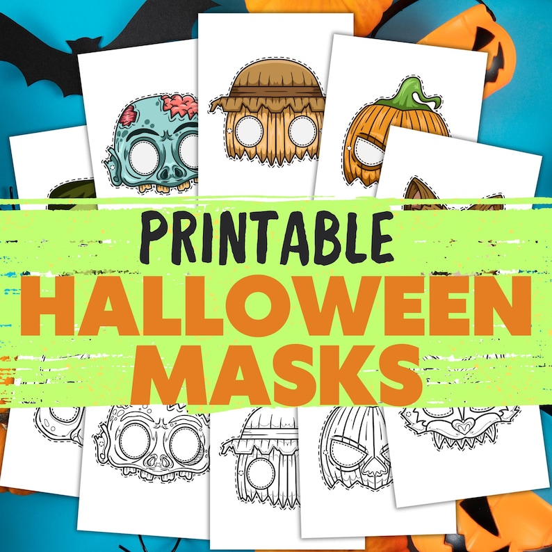 Printable Halloween Masks, Paper Costume, Instant Download, Spooky ...