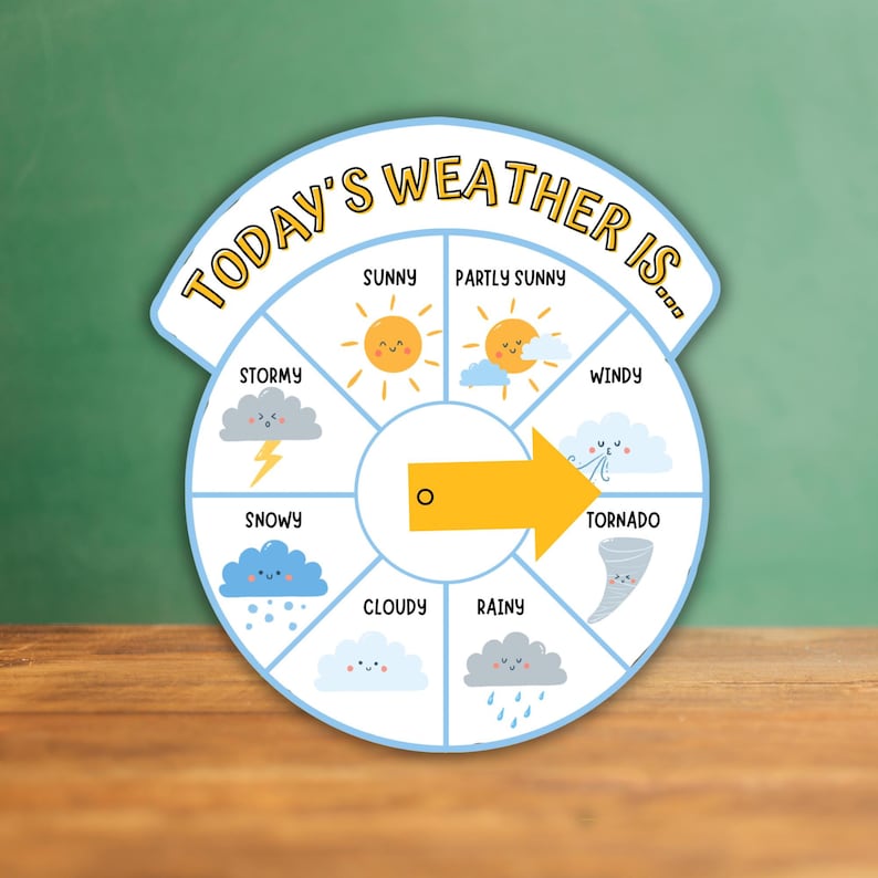 Todays Weather Is... Weather Wheel Printable | Weather Learning Poster ...