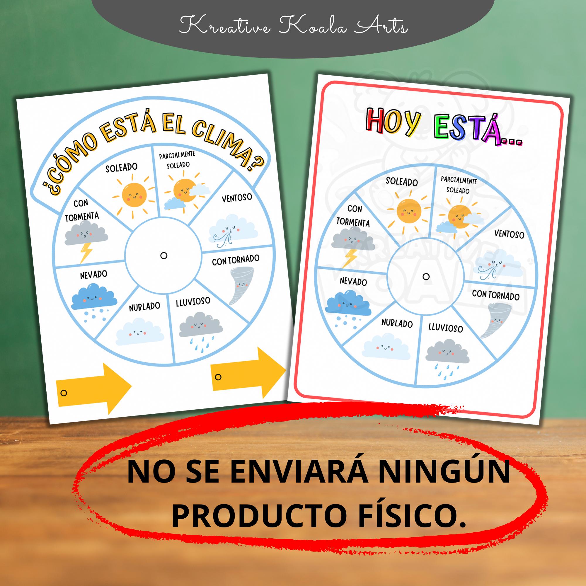 Cómo Está El Clima| Weather Wheel Spanish| Weather Learning Poster ...