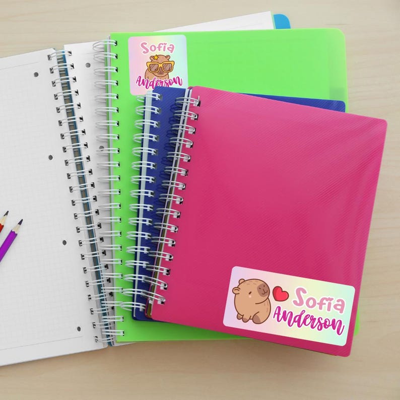 Capybara School Name Tags- Printable and Editable Canva Template, Back ...