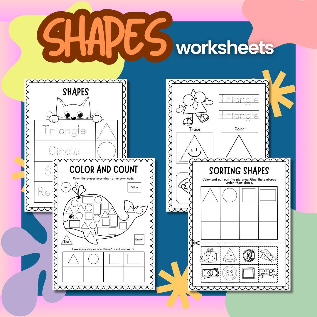 Learn & Play With Shapes – Printable PDF for Kids, Tracing, Coloring ...